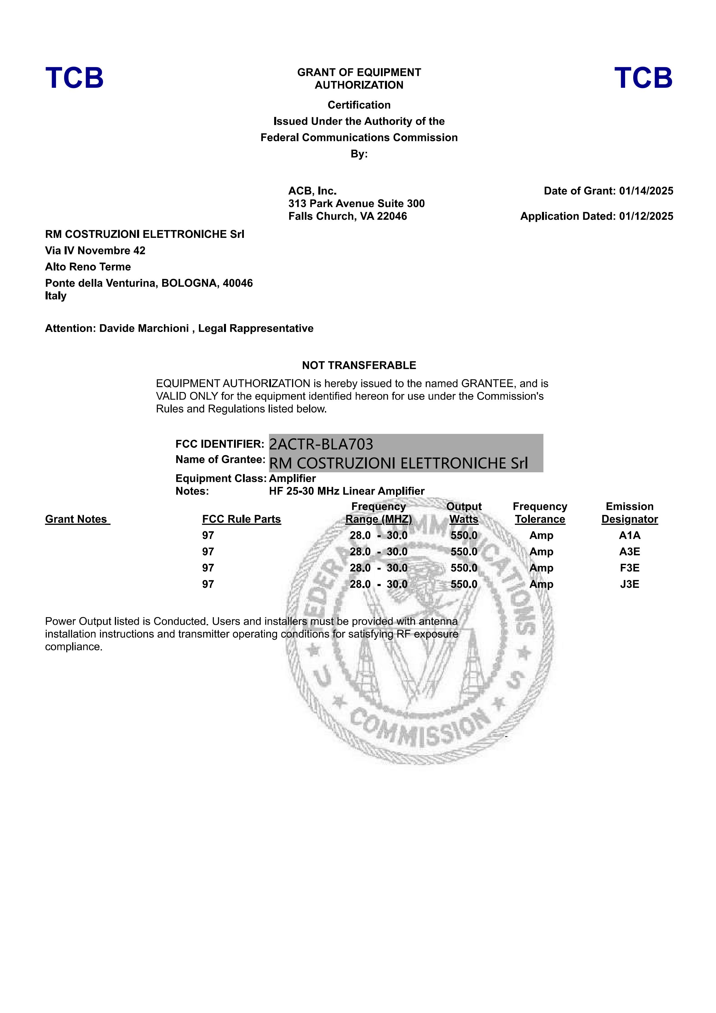 NEW RM Italy BLA 703 Base Amplifier | Page 3 | WorldwideDX Radio Forum