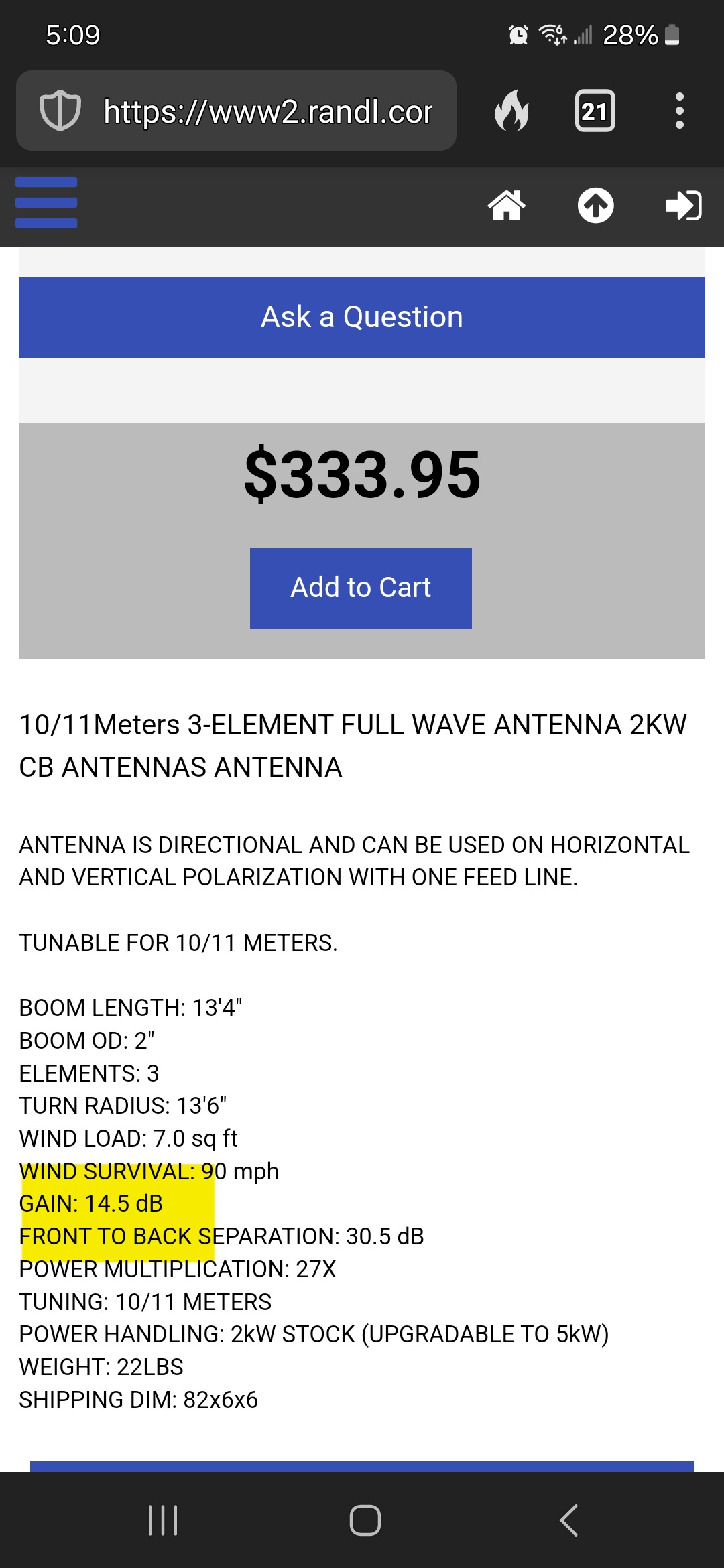 Maco VQ3 V-Quad 11 meter antenna | WorldwideDX Radio Forum