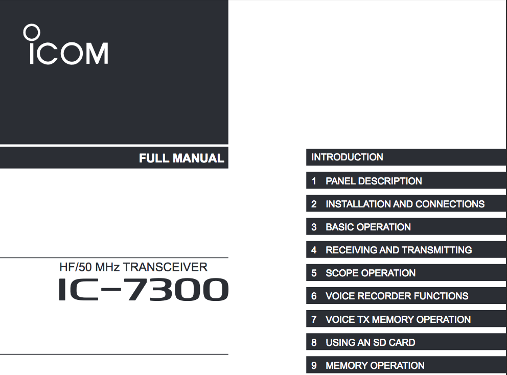 Photo iCom IC 7300 Manual Cover In The Album iCom IC 7300 By